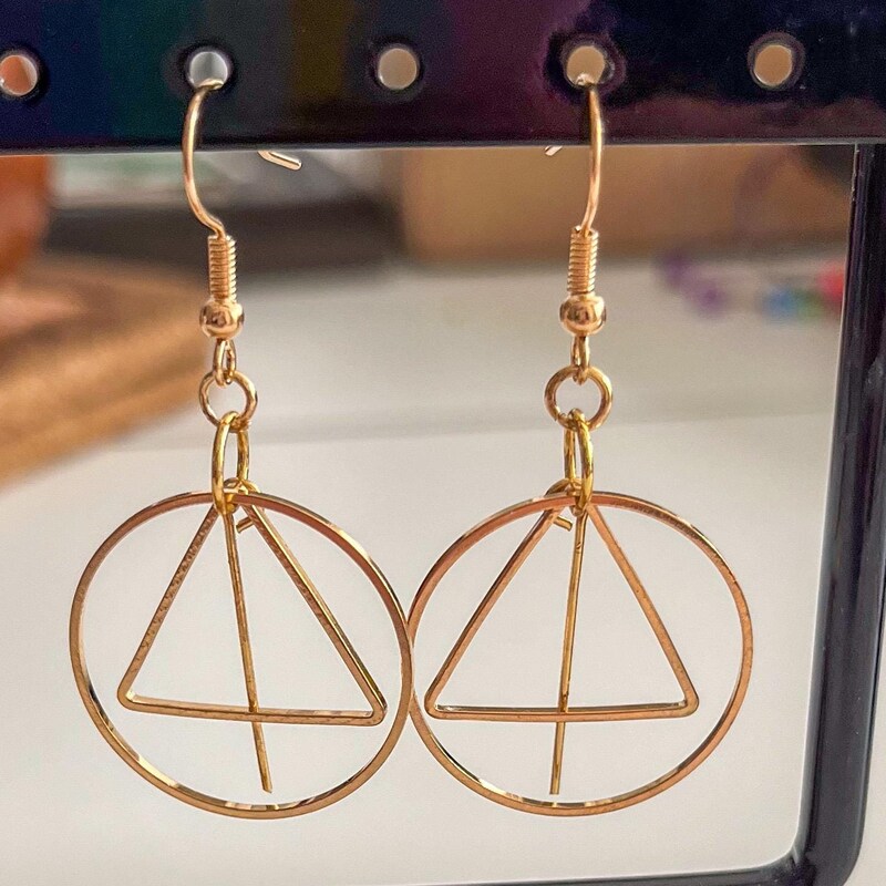 Gold Deathly Hallows Earrings - Etsy