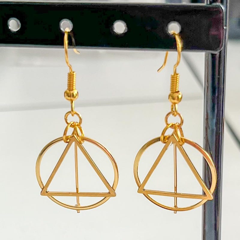 Gold Deathly Hallows Earrings - Etsy