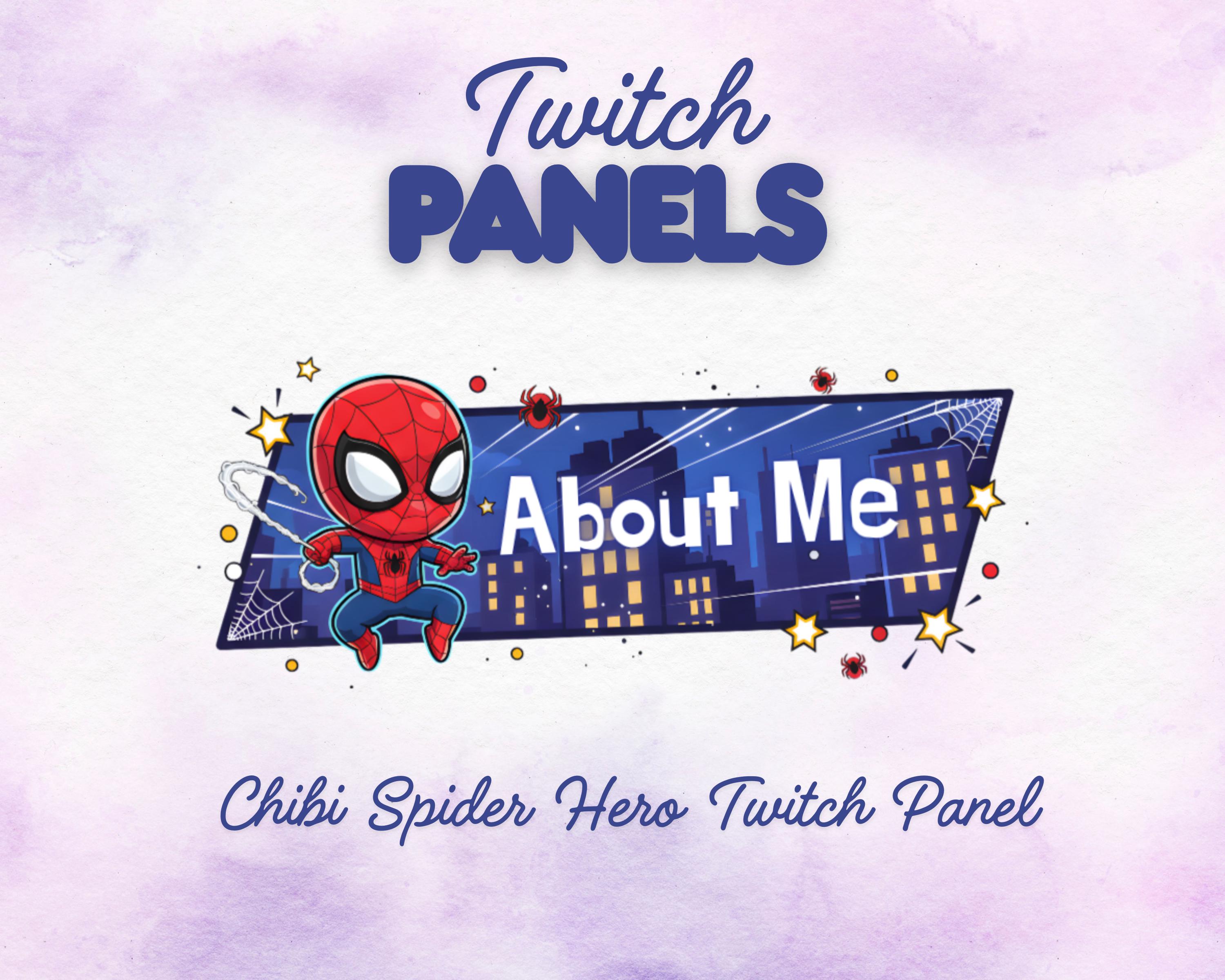 Chibi Spider-man Twitch Panel | Spider Superhero Streamer Graphics ...