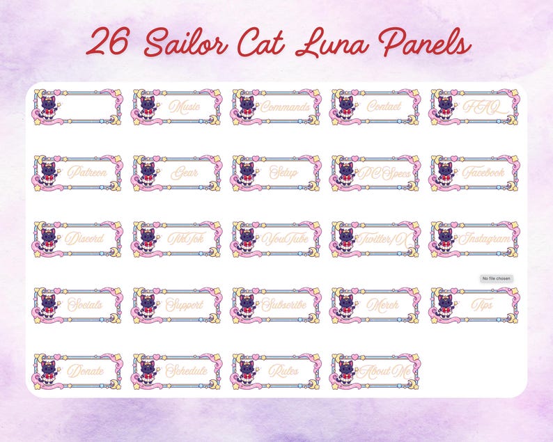 Sailor Luna Cat Twitch Panels – Magical Girl Anime Style Streaming ...