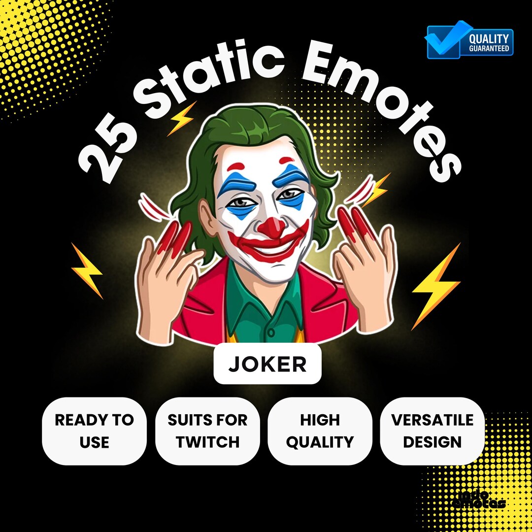 25 Jokker Static Emotes Pack, Transparent PNG Ready to Use | Twitch ...