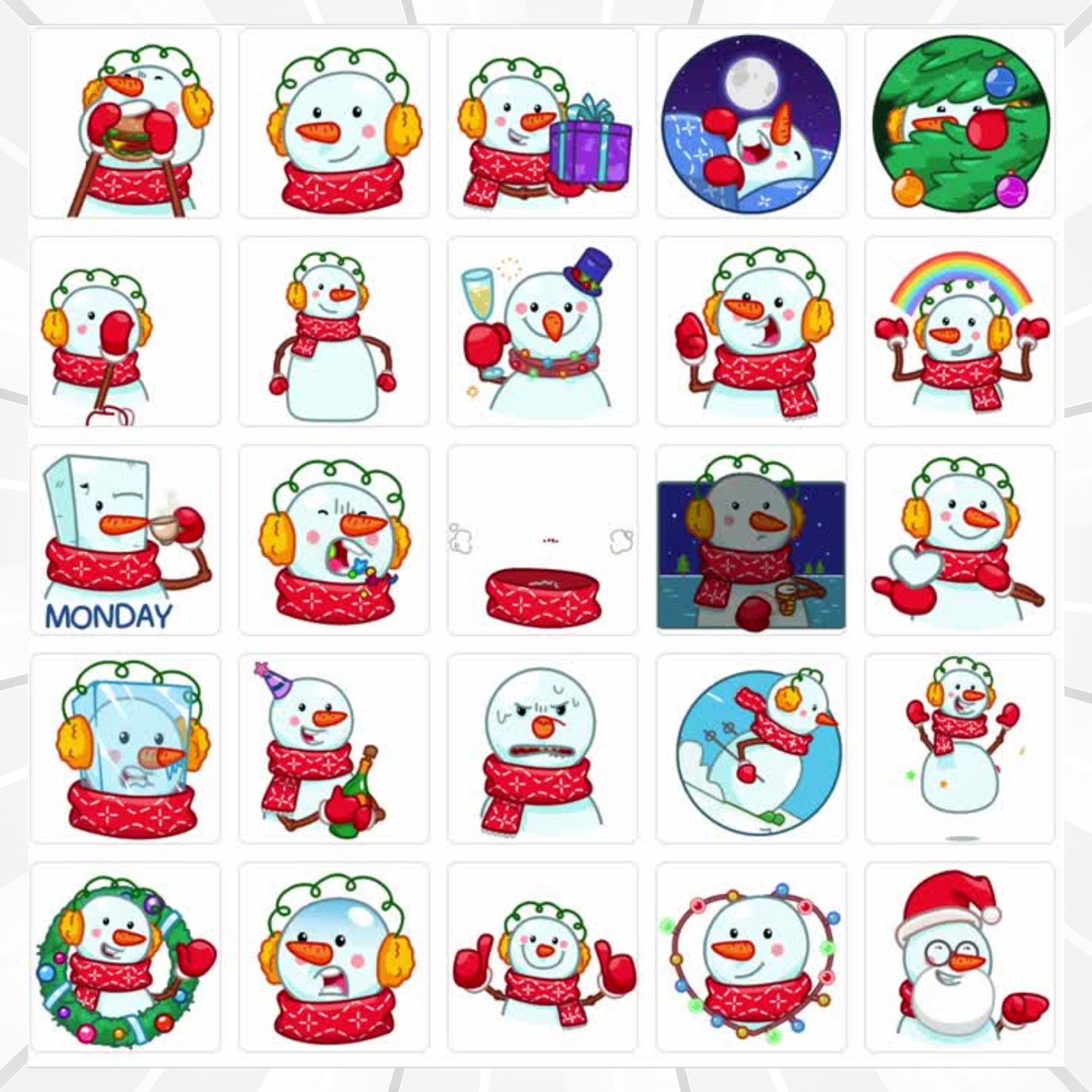 25 Snowman Animated Emotes Pack, Transparent GIF Ready to Use Twitch ...