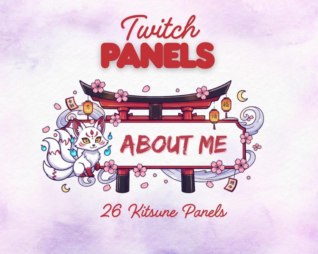 Japanese Kitsune Twitch Panels – Torii Gate & Sakura Streaming Panel Set (premade PNG) - Etsy