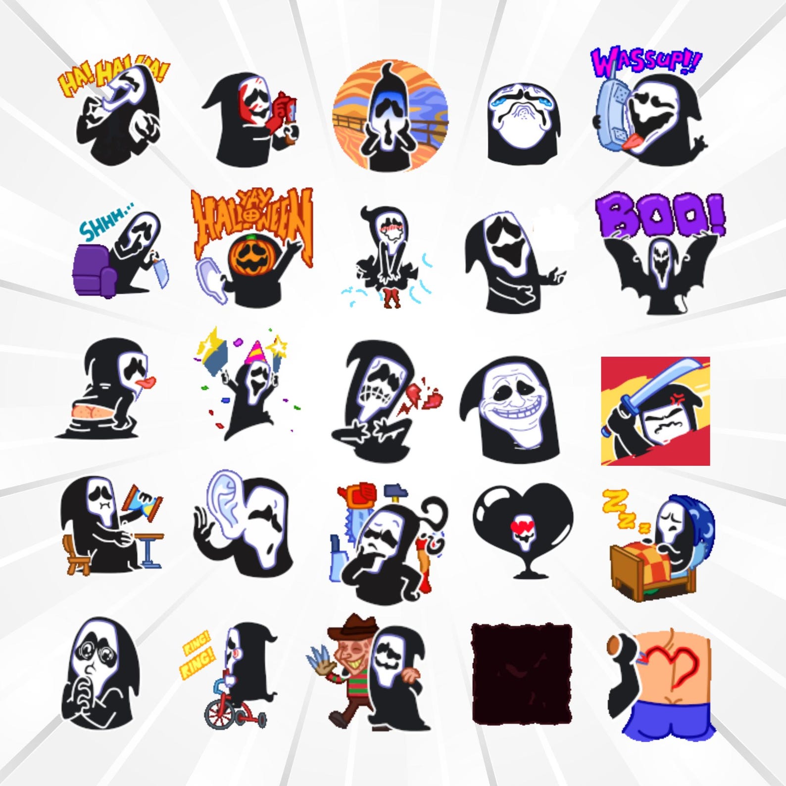 25 the Scream Animated Emotes Pack, Transparent GIF Ready to Use ...