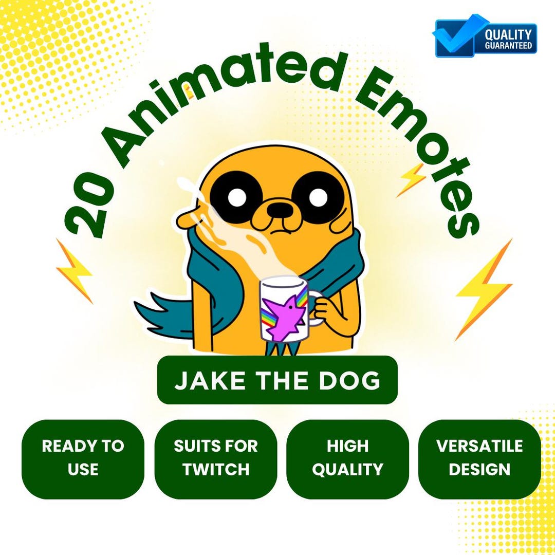 20 Jake the Dog Animated Emotes Pack, Transparent GIF Ready to Use ...