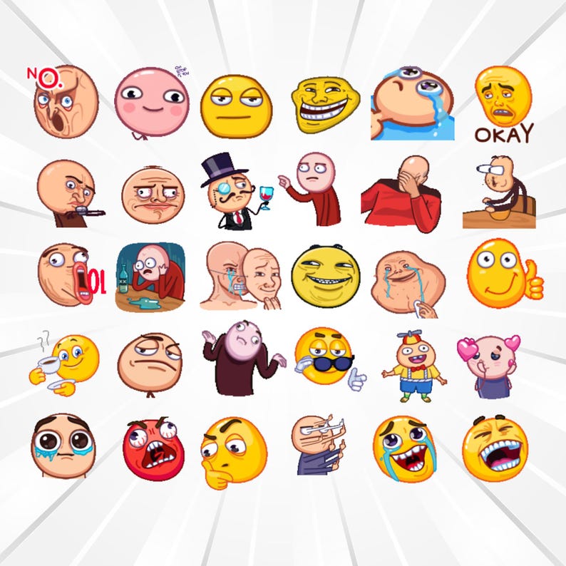 30 Classic Memes Animated Emotes Pack, Transparent GIF Ready to Use ...