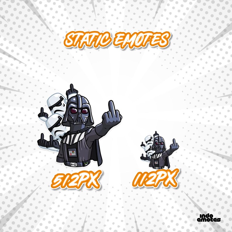 Dark Vador Static Emotes Pack: Twitch Streamer PNG (instant Download ...