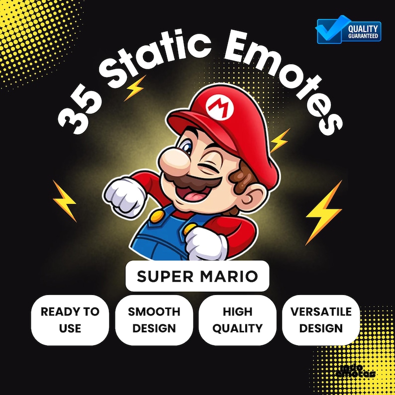 35 Super Mario Static Emotes Pack, Transparent PNG Ready to Use ...