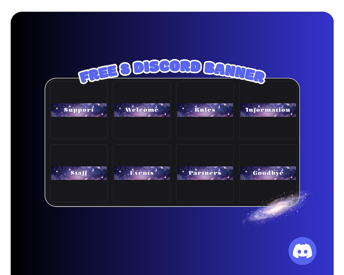 Galaxy Discord Server Template | Gaming Community Banners - Etsy