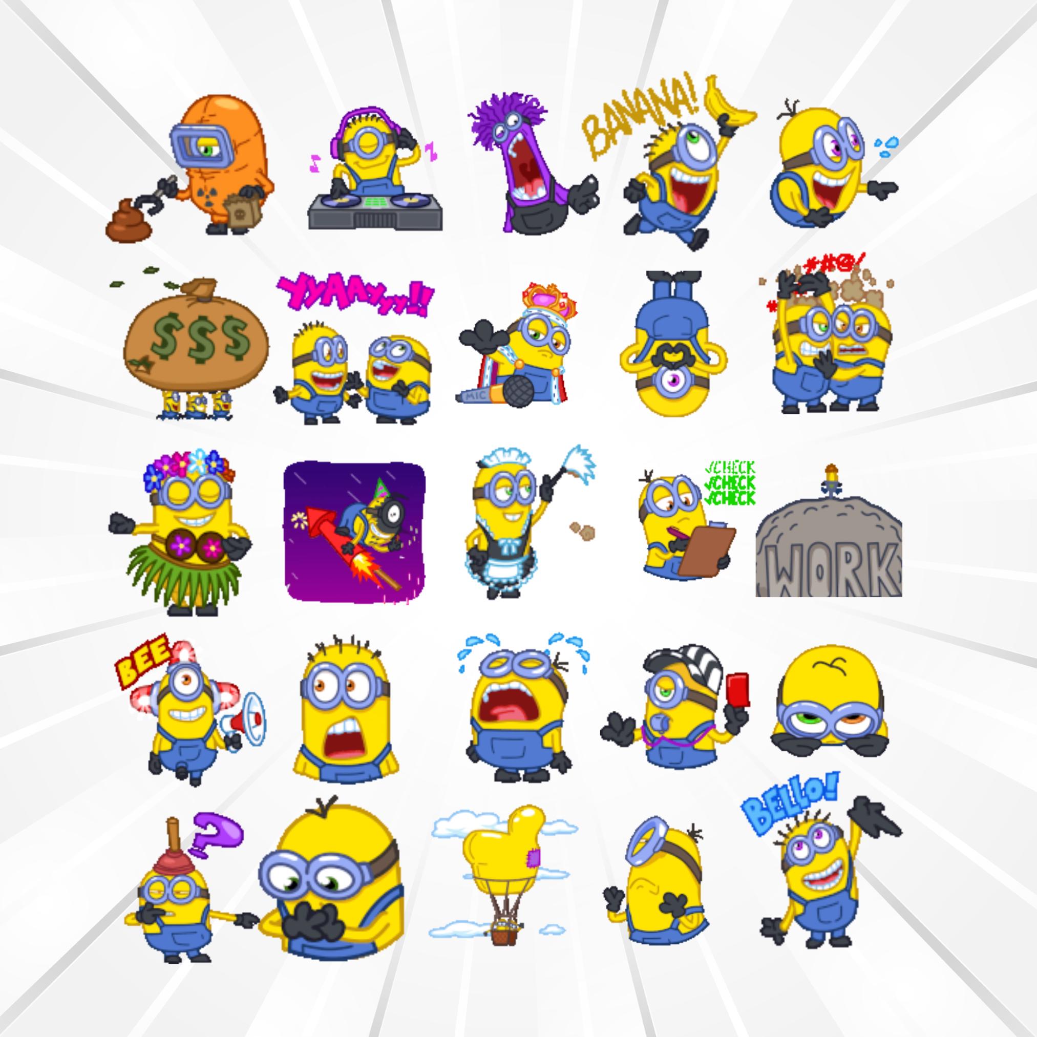 25 Minions Animated Emotes Pack, Transparent GIF Ready to Use Twitch ...