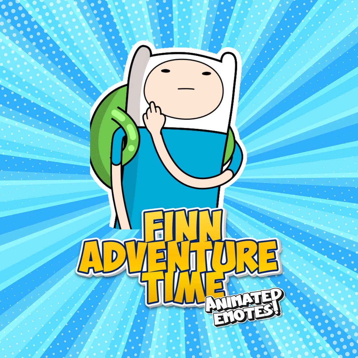 19 Finn Adventure Time Animated Emotes Pack, Transparent GIF Ready to ...