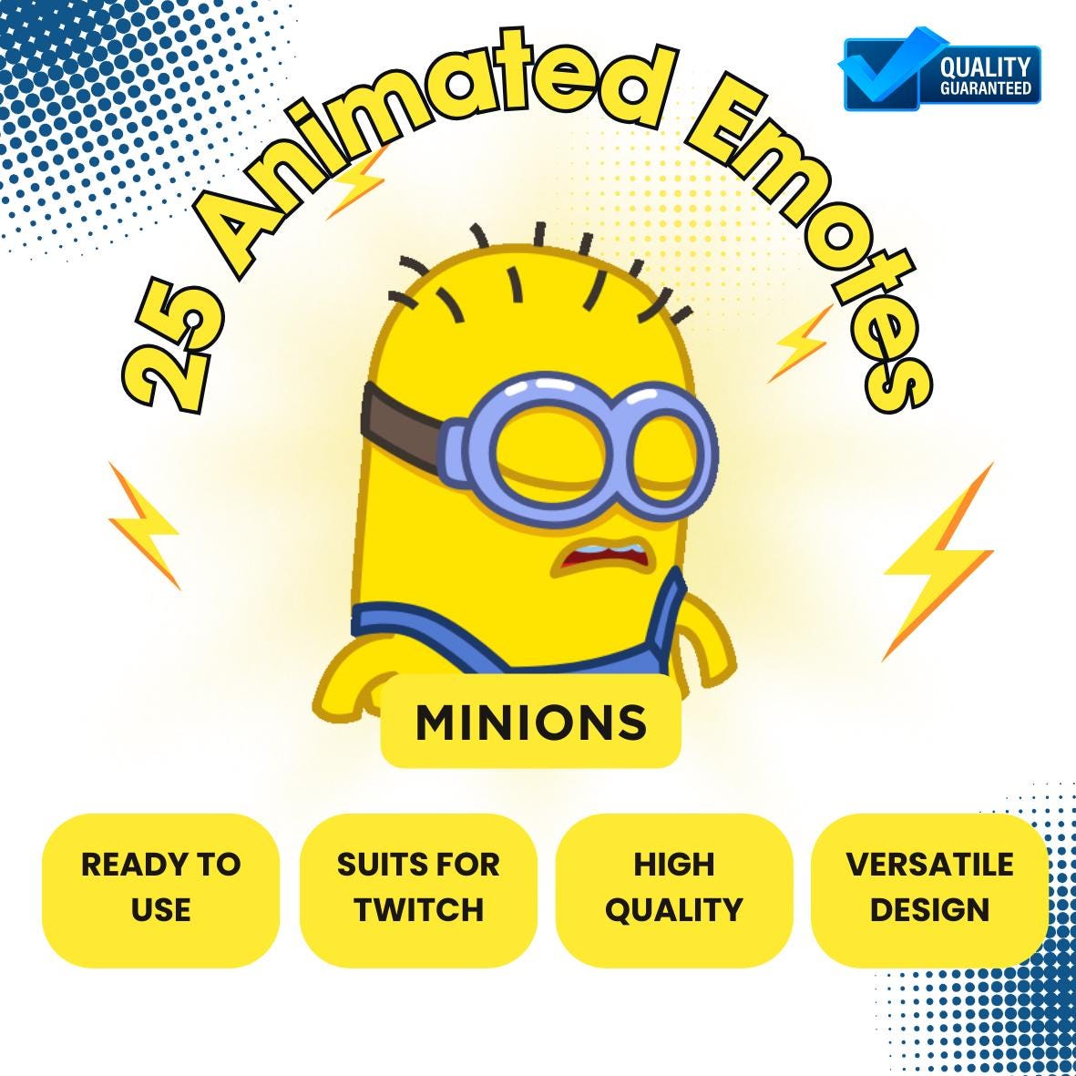 25 Minions Animated Emotes Pack, Transparent GIF Ready to Use Twitch ...