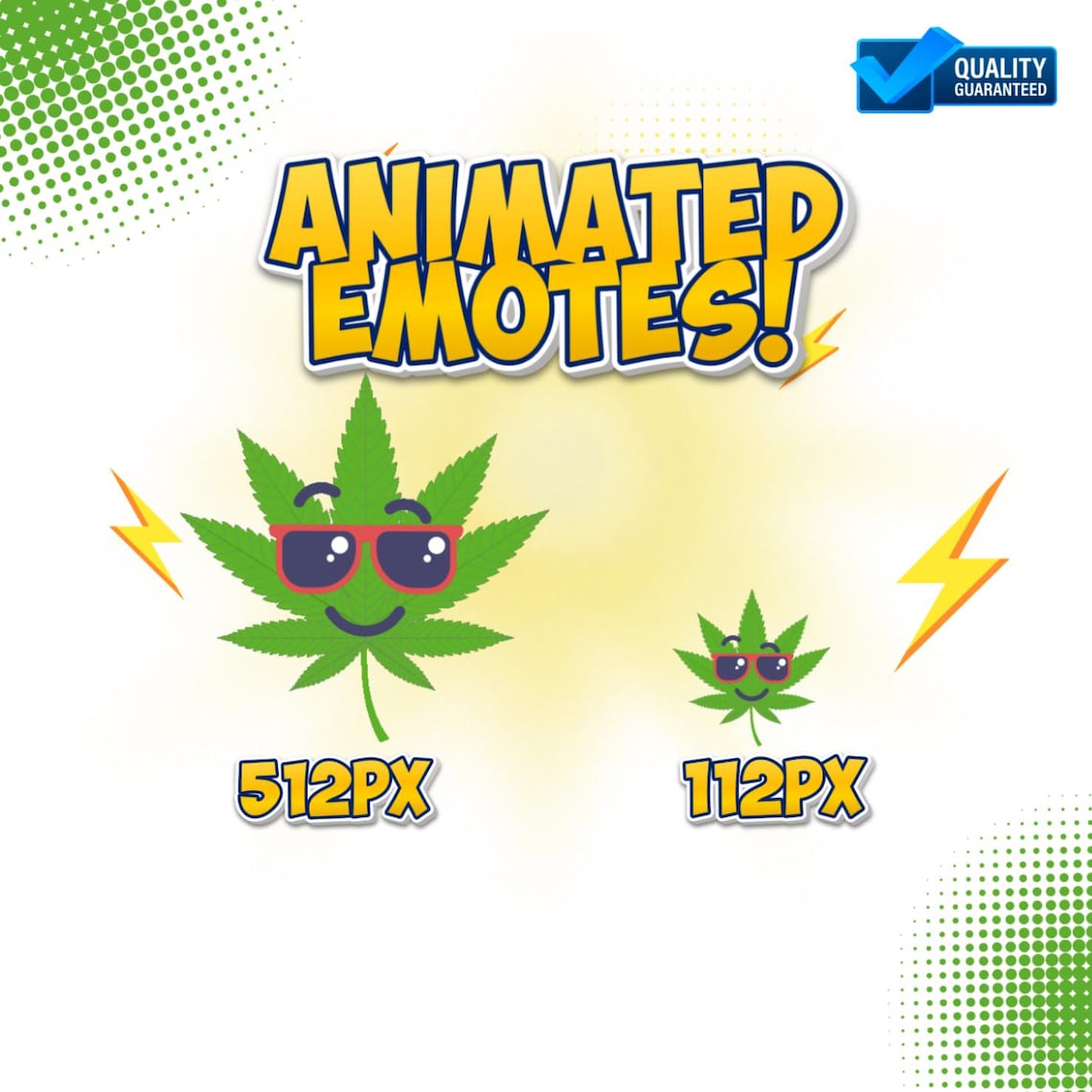 15 Weed Animated Emotes Pack, Transparent GIF Ready to Use | Twitch ...