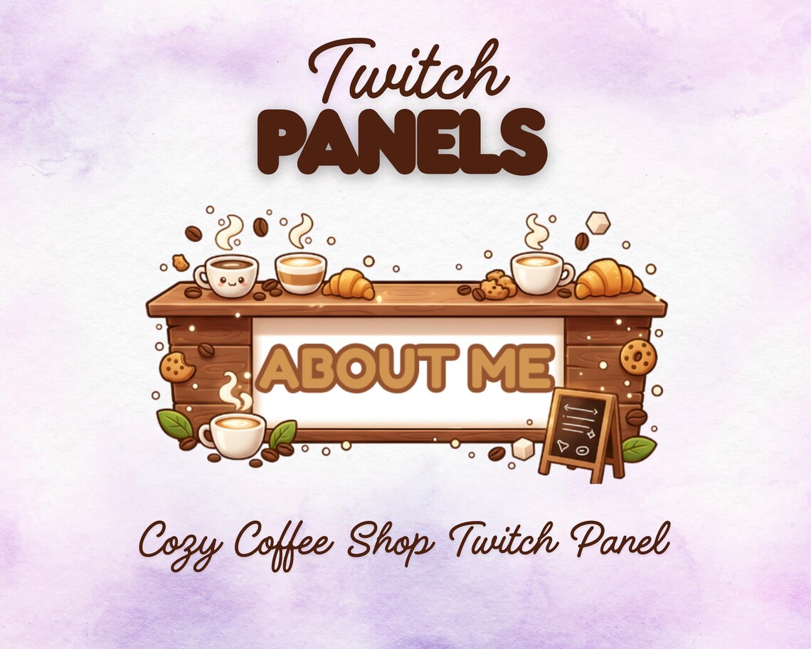 Cozy Coffee Shop Twitch Panel | Lofi Cafe Streamer Graphics | Barista ...