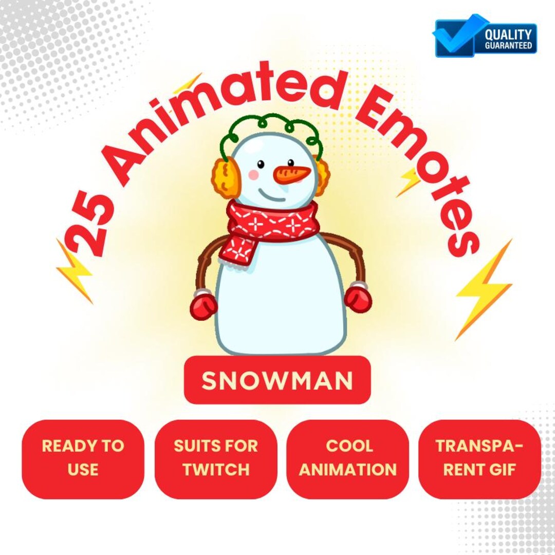25 Snowman Animated Emotes Pack, Transparent GIF Ready to Use | Twitch ...