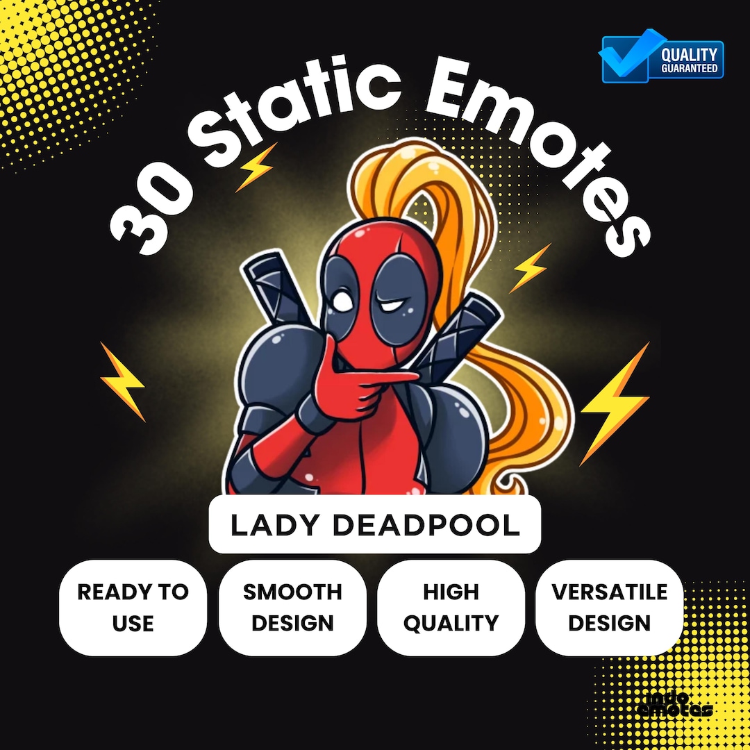 30 Lady Deadpool Static Emotes Pack, Transparent PNG Ready to Use ...