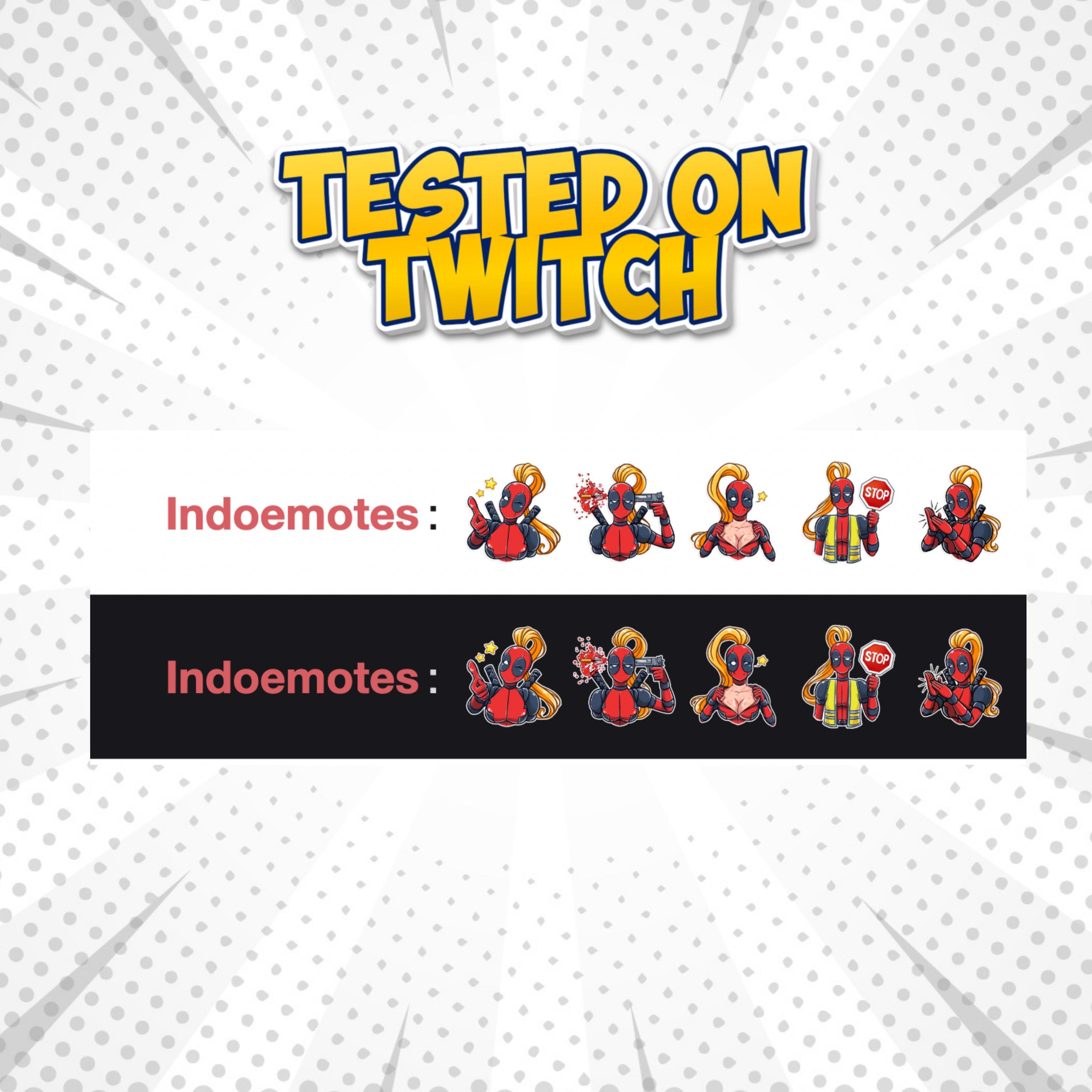 30 Lady Deadpool Static Emotes Pack, Transparent PNG Ready to Use ...