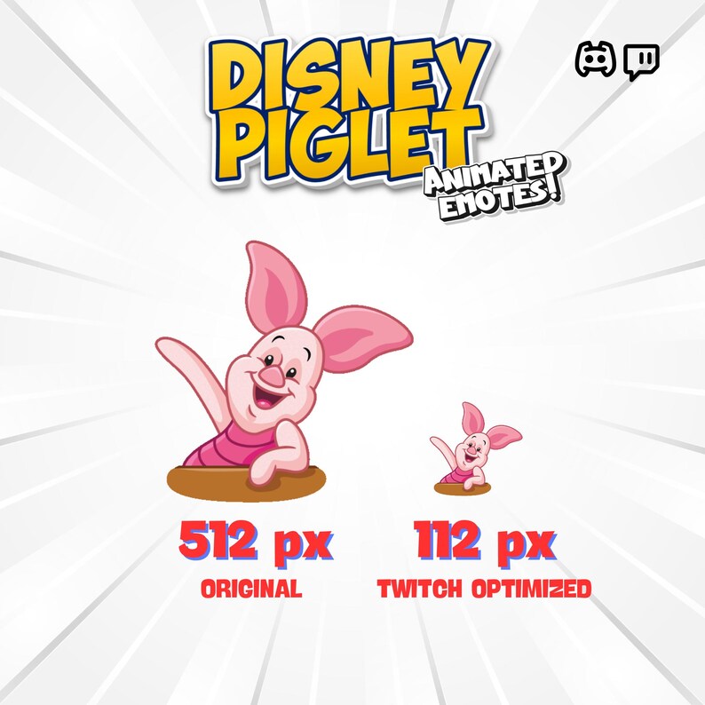 20 Disney Piglet Animated Emotes Pack, Transparent GIF Ready to Use ...