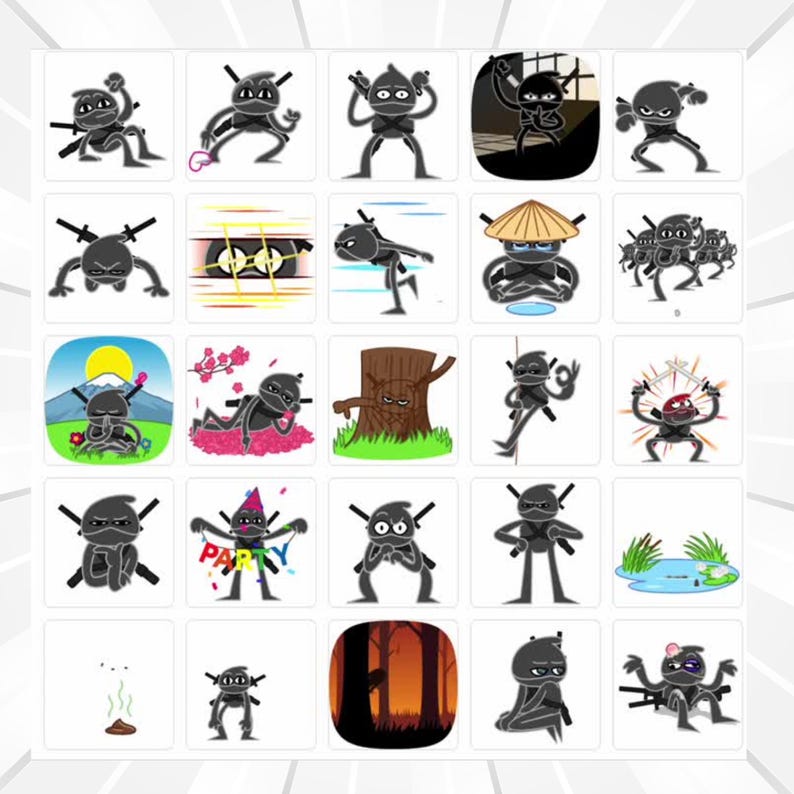 25 Shinobi - Ninja Animated Emotes Pack, Transparent GIF Ready to Use ...