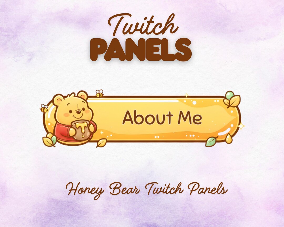 Honey Bear Twitch Panels - Pooh About Me Panels Instant Digital ...