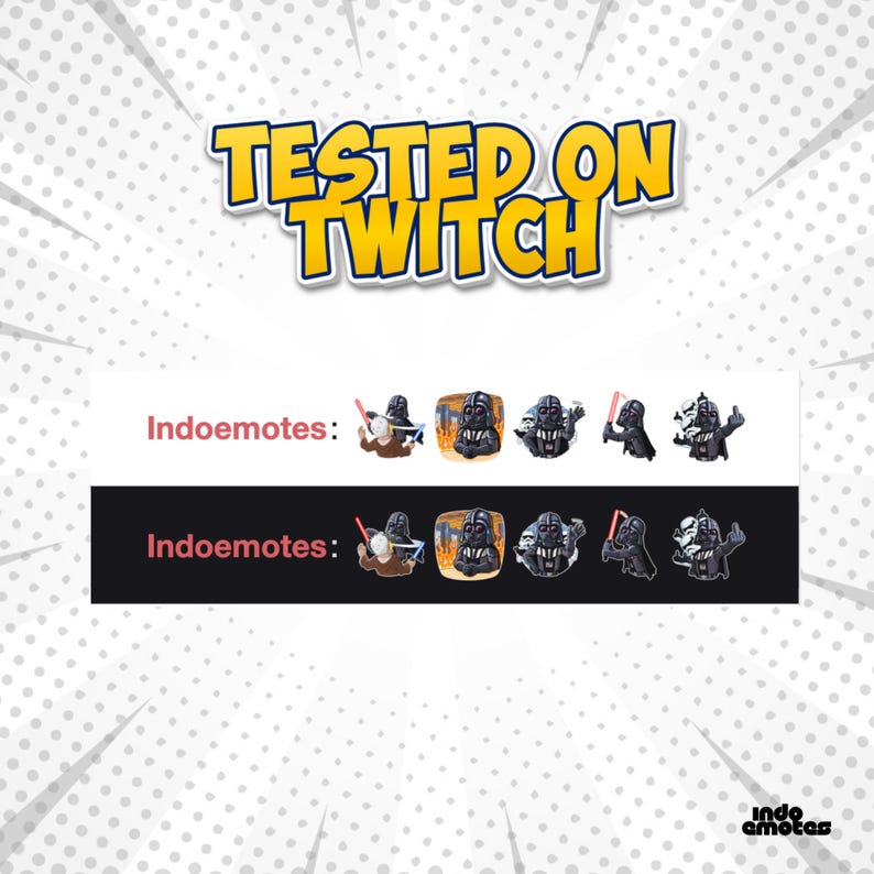Dark Vador Static Emotes Pack: Twitch Streamer PNG (instant Download ...