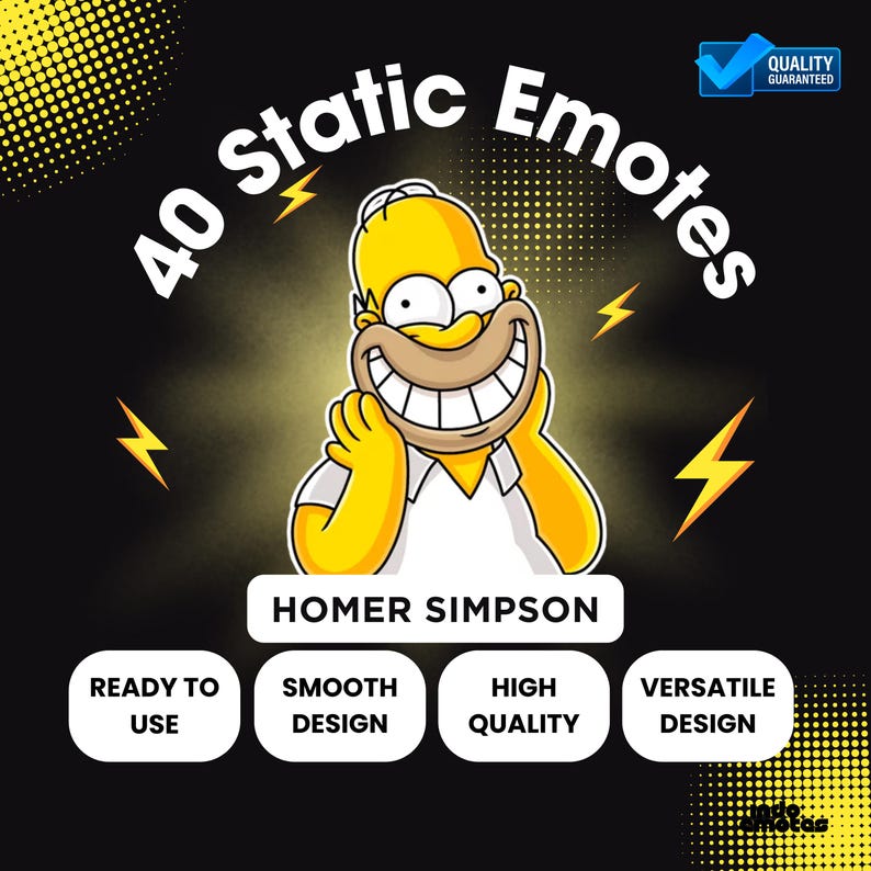 40 Homer Simpson Static Emotes Pack, Transparent PNG Ready to Use ...