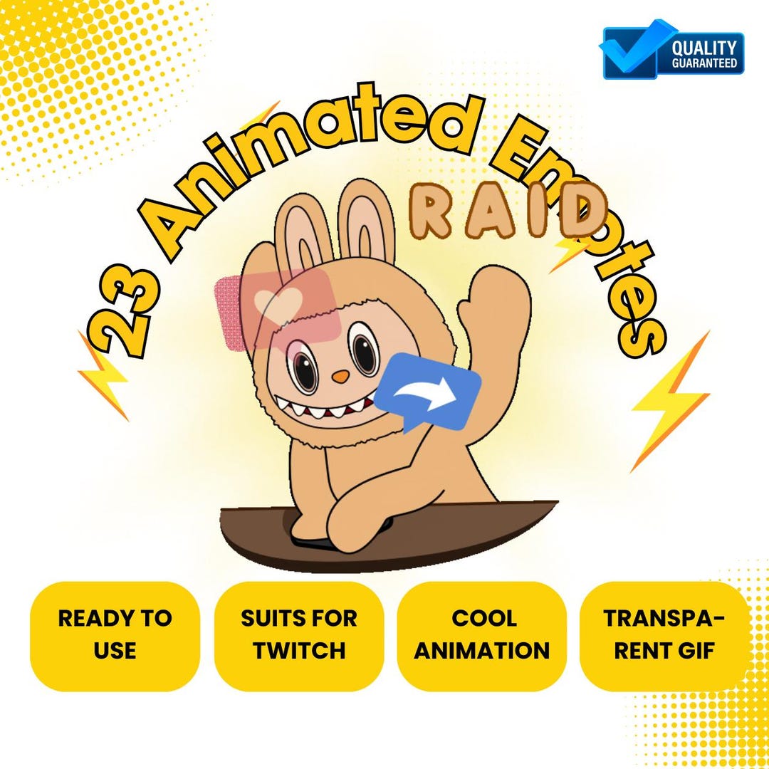 Labubu Animated Emotes Pack: Twitch Streamer, Transparent GIF - Etsy