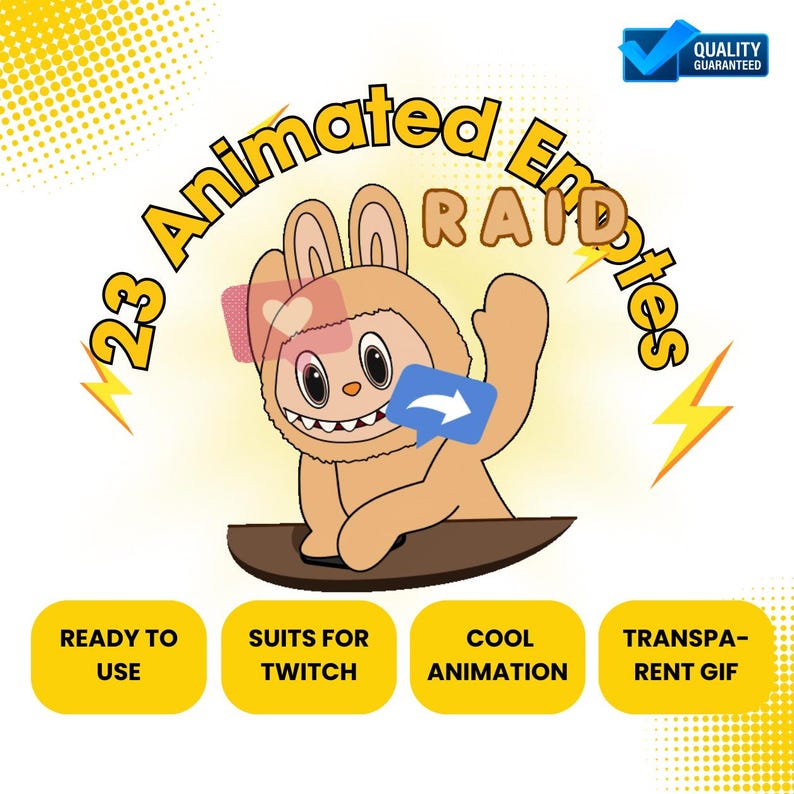 23 Labubu Inspired Animated Emotes Pack, Transparent GIF Ready to Use ...