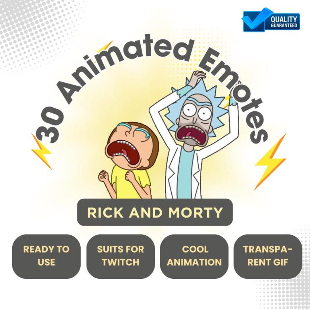 Pacote de 30 Emotes Animados de Rick e Morty, GIF Transparente pronto ...