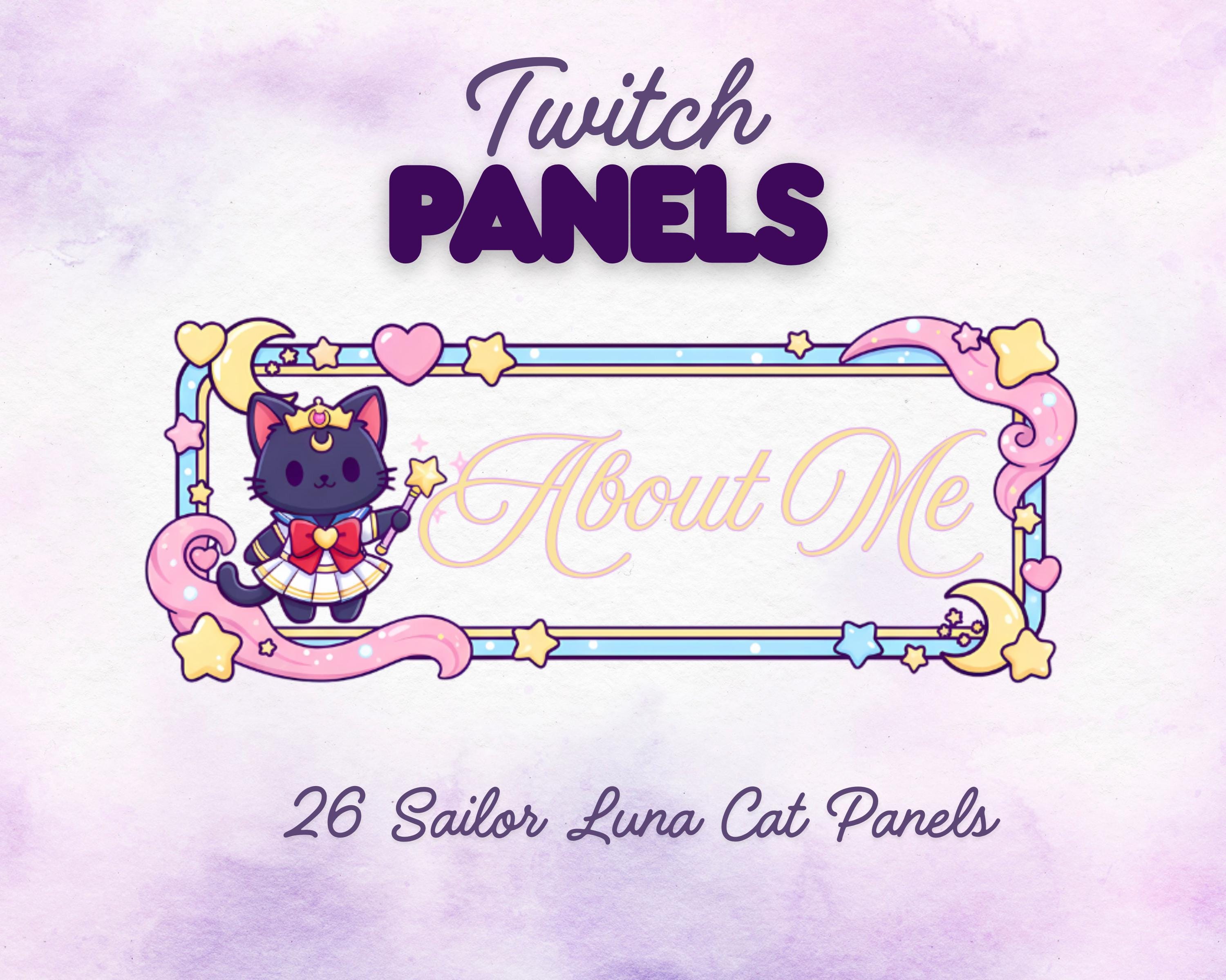 Sailor Luna Cat Twitch Panels – Magical Girl Anime Style Streaming ...