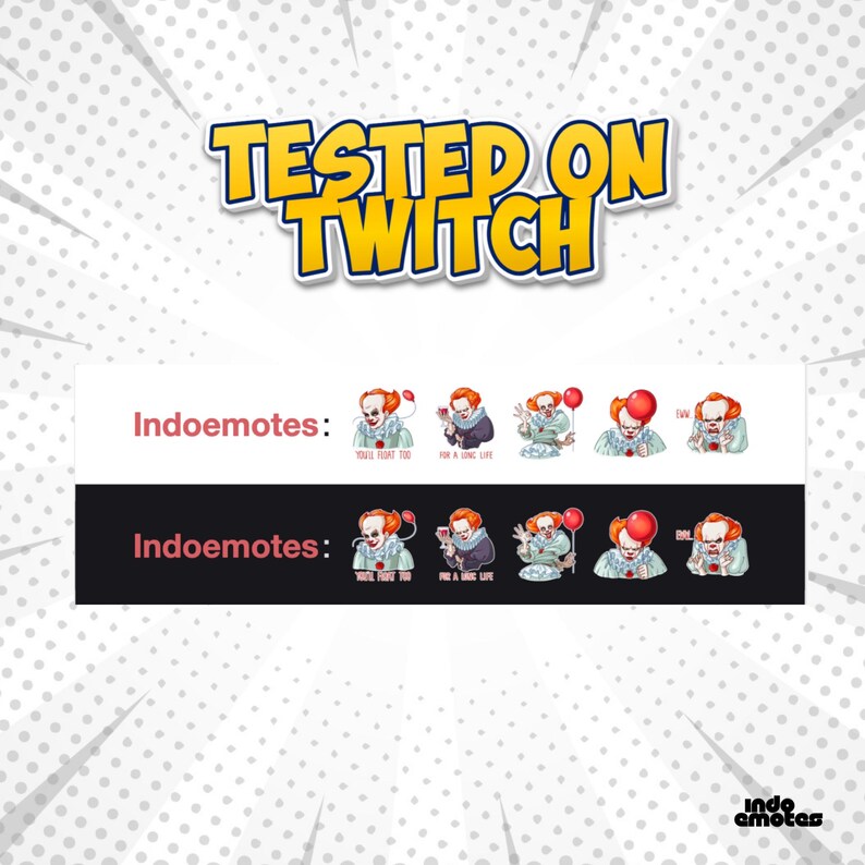 25 Pennywise IT Static Emotes Pack, Transparent PNG Ready to Use Twitch ...