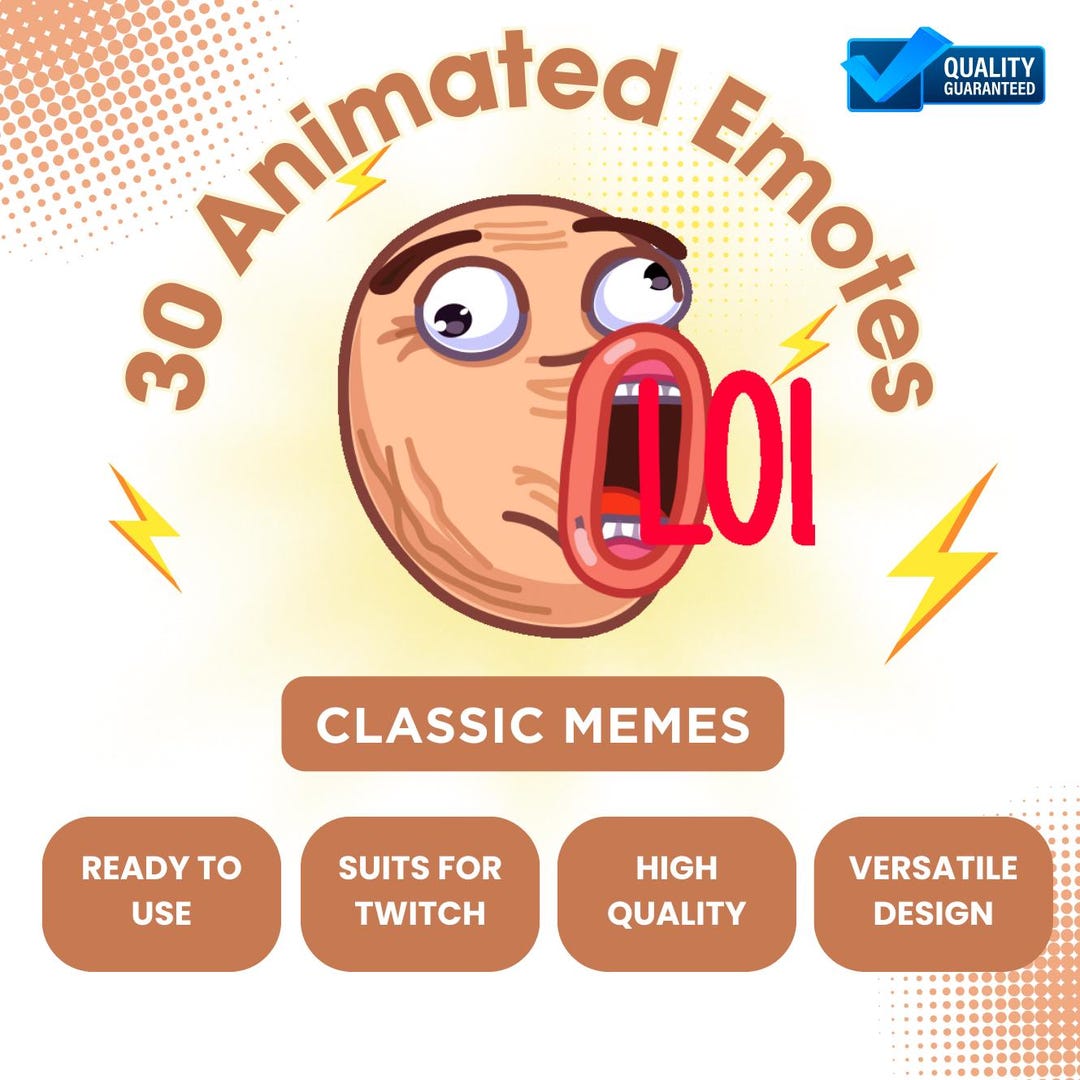 30 Classic Memes Animated Emotes Pack, Transparent GIF Ready to Use ...