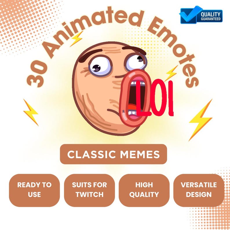 30 Classic Memes Animated Emotes Pack, Transparent GIF Ready to Use ...