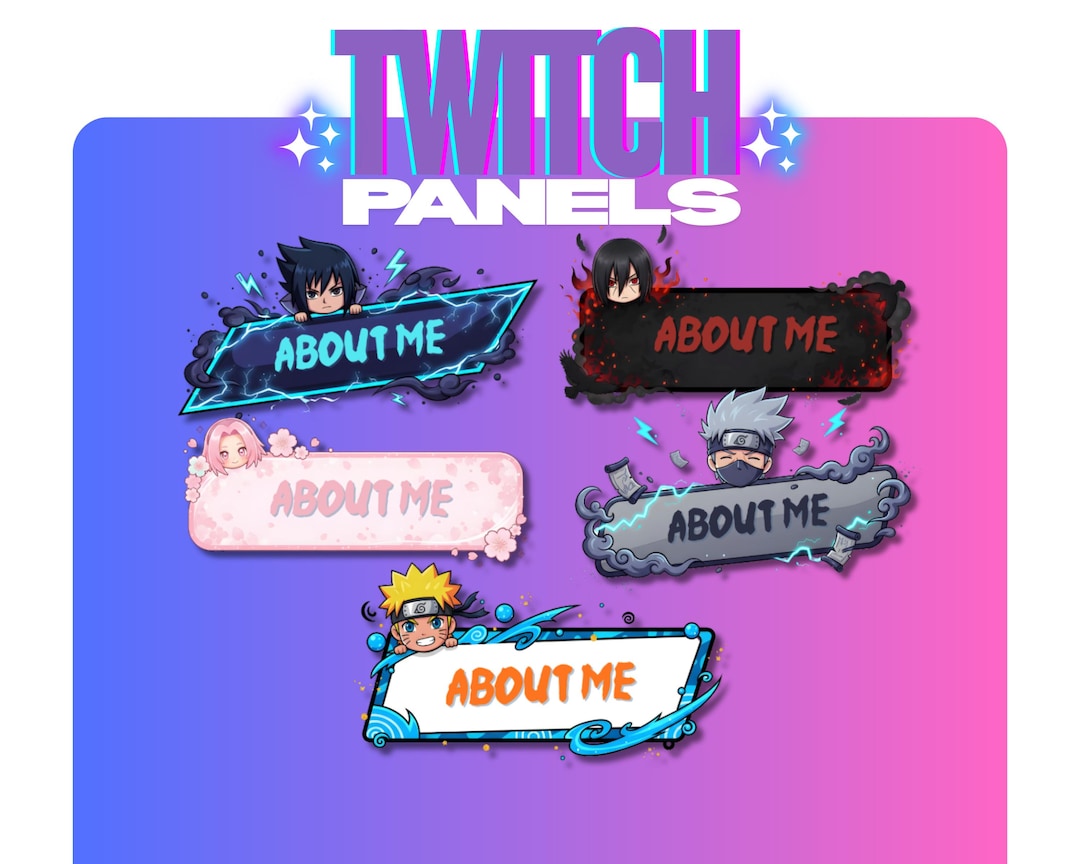 Anime Naru Twitch Panels Mega Pack – 130 Panels | 5 Themes - Etsy