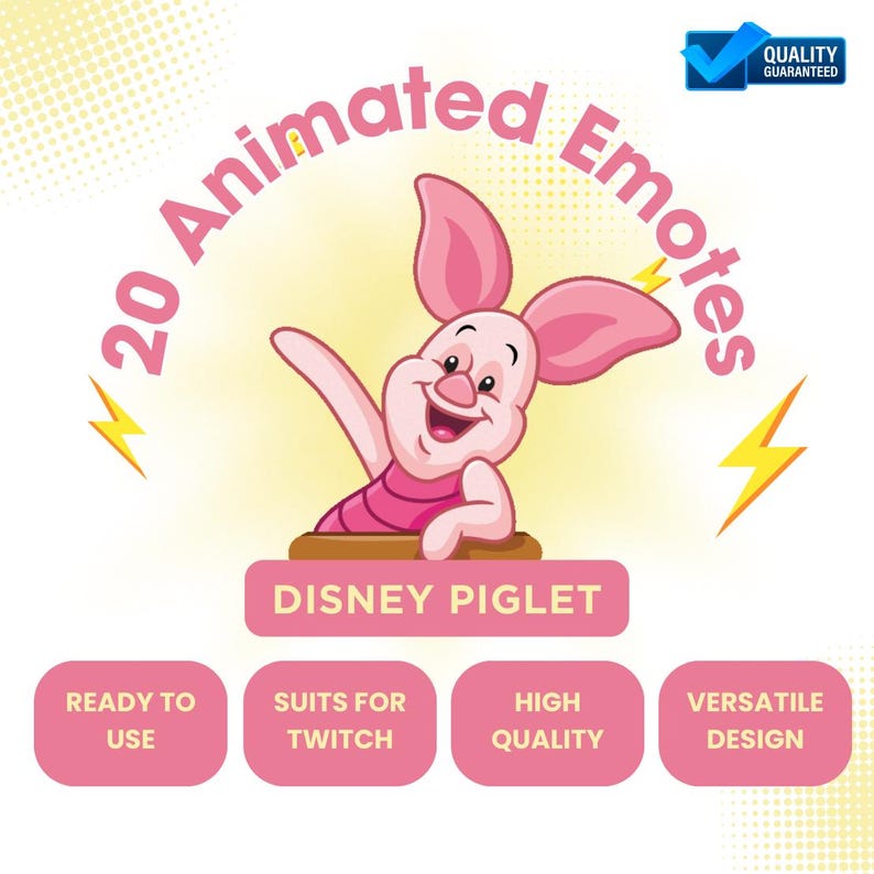 20 Disney Piglet Animated Emotes Pack, Transparent GIF Ready to Use ...