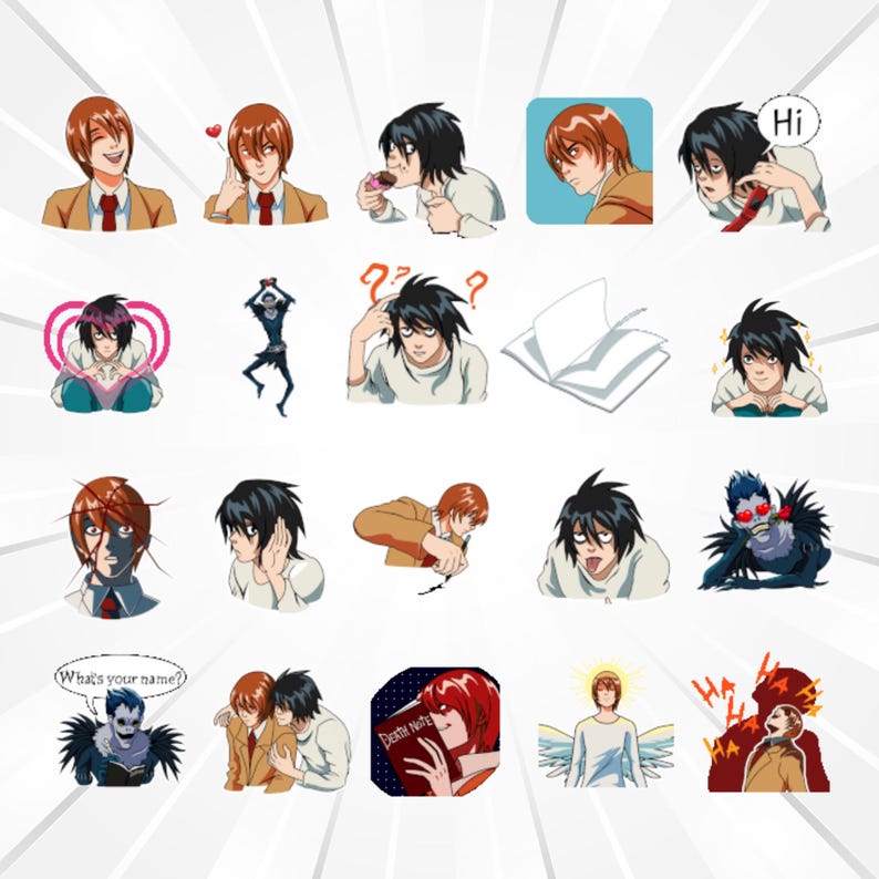 20 Death Note Animated Emotes Pack, Transparent GIF Ready to Use Twitch ...