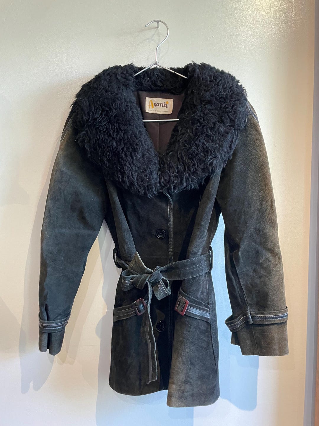 Vintage Suede & Shearling Coat - Etsy