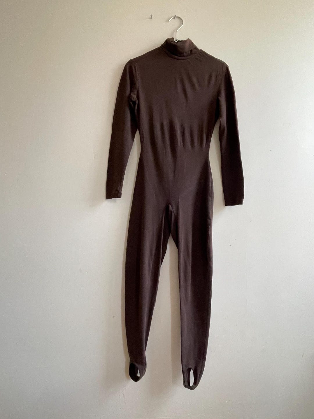 Vintage 80's Brown Catsuit With Stirrups - Etsy