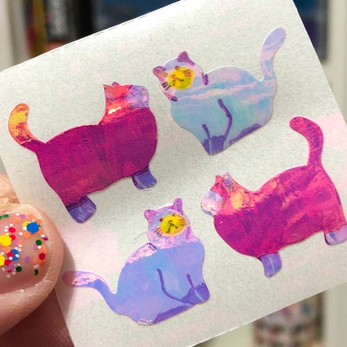 Vintage Pearly Iridescent Rainbow Clown Stickers Great 7 Seven - Etsy