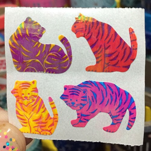 Vintage Pearly Iridescent Rainbow Clown Stickers Great 7 Seven - Etsy