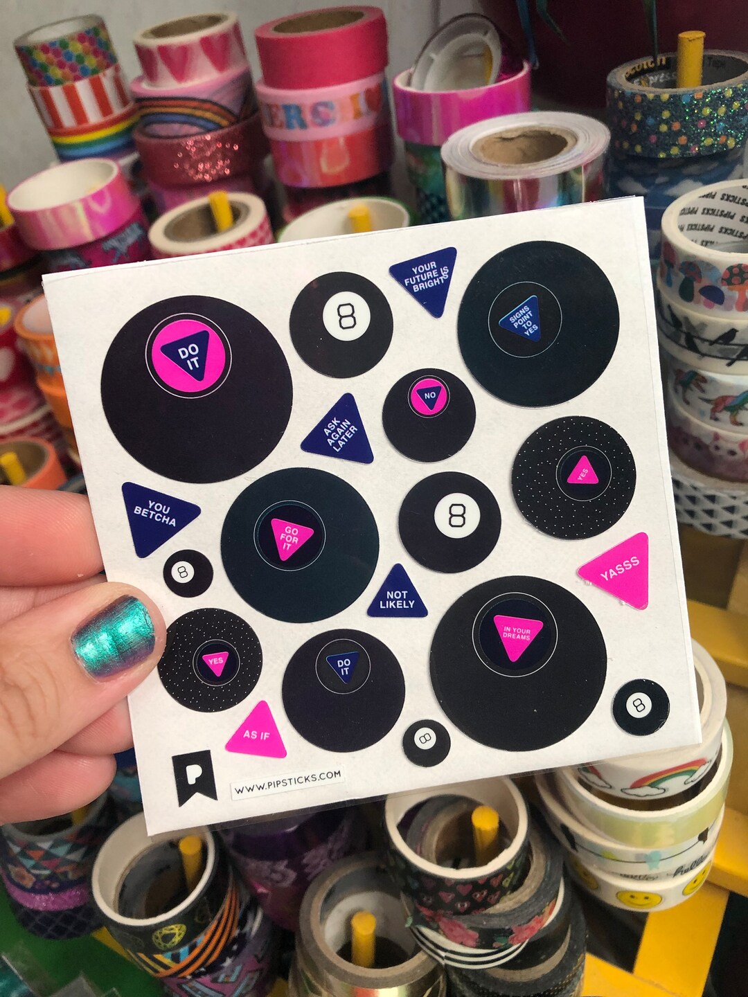 Retro Shiny Magic Fortune Teller Ball Toy Stickers Sheet - Etsy