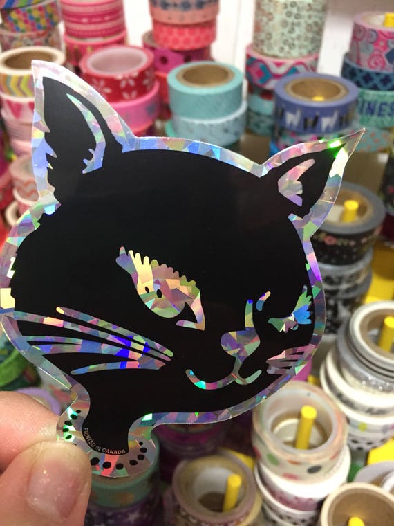 Prismatic Winking Cat Vintage Vending Machine Sticker | Etsy