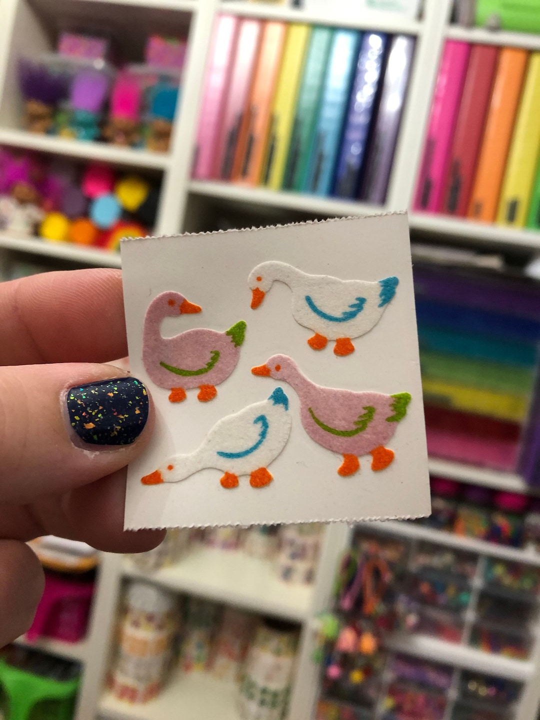 Vintage Fuzzy Goose Stickers Great 7 Seven Geese Duck - Etsy