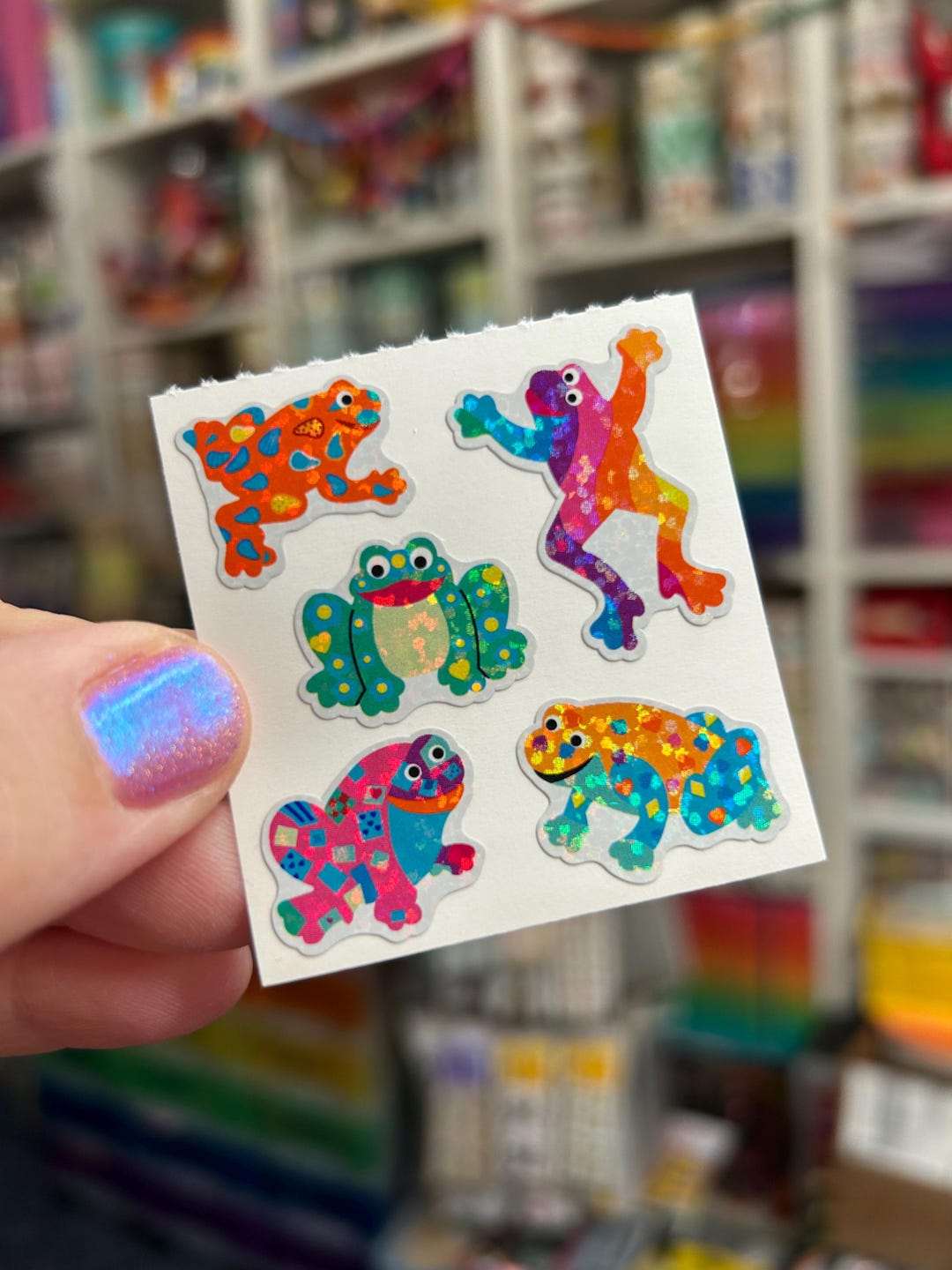 Vintage Sparkle Prism Rainbow Funky Frog Stickers - Etsy