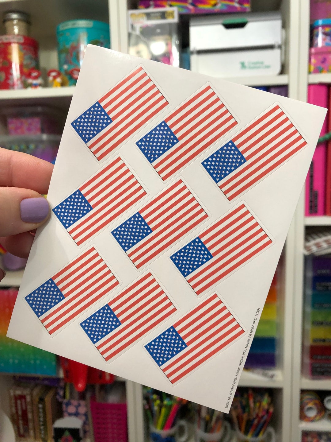 Sheet of Vintage USA American Flag Stickers - Etsy