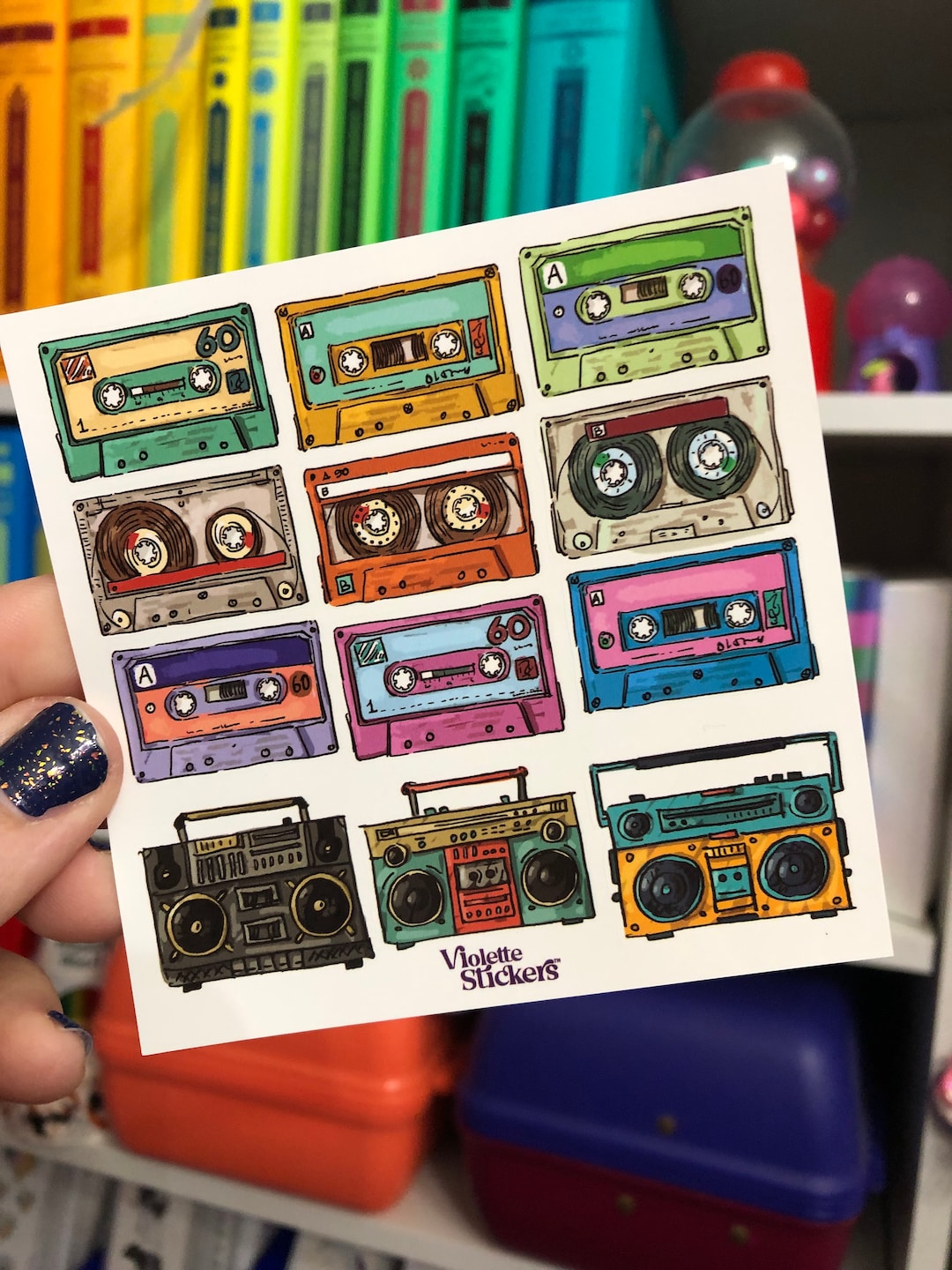Retro Cassette Tape Stickers Sheet - Etsy