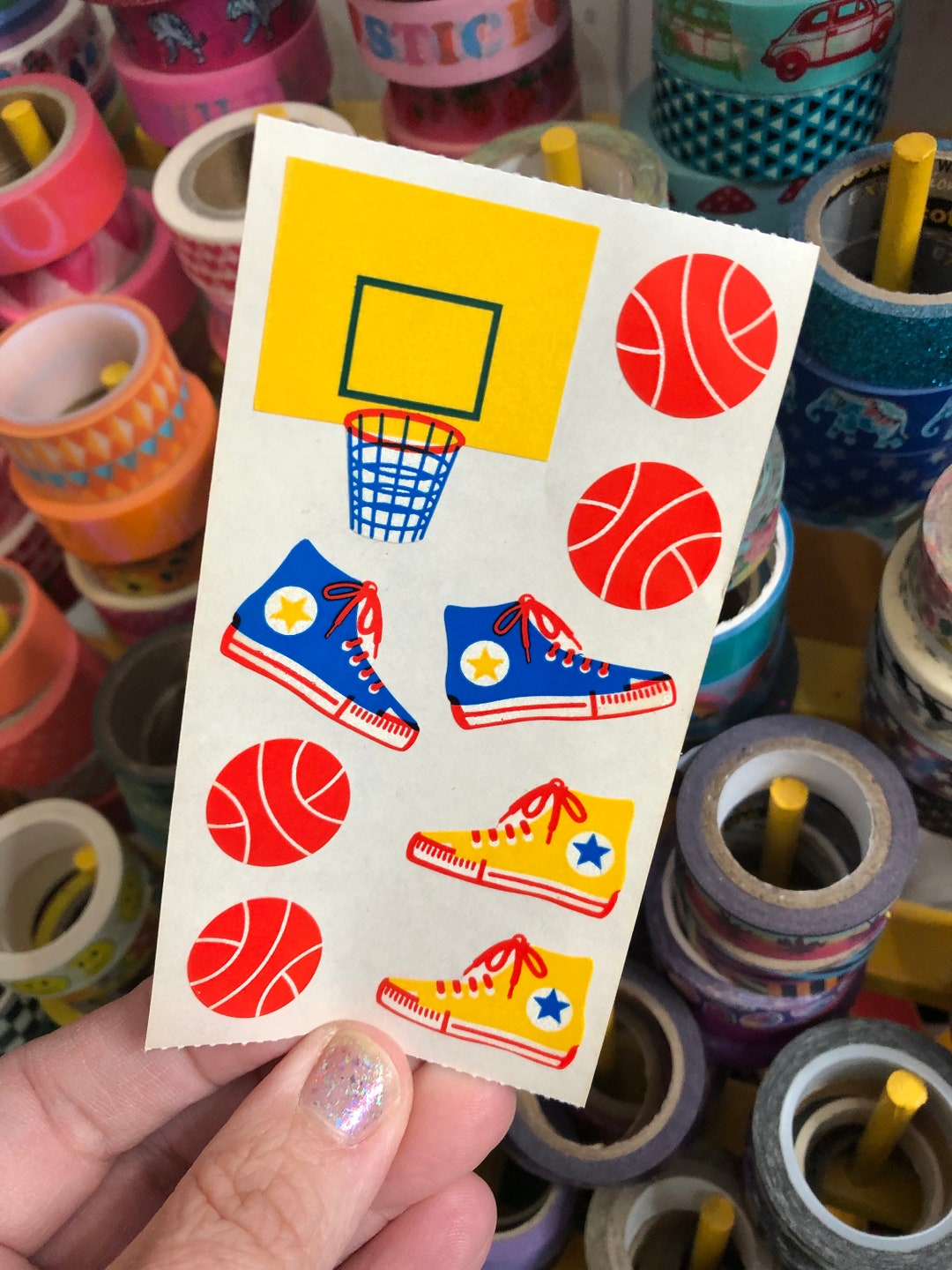 Vintage Basketball Goal Shoe Stickers - Etsy
