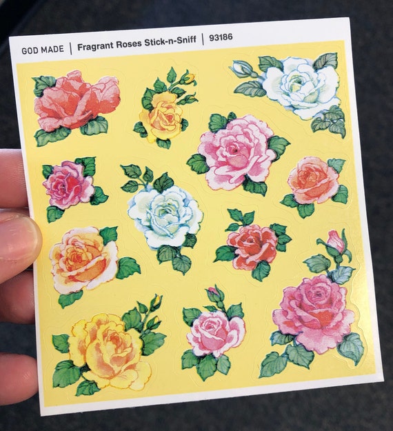 Scratch N Sniff Rose Flower Stickers Sheet | Etsy
