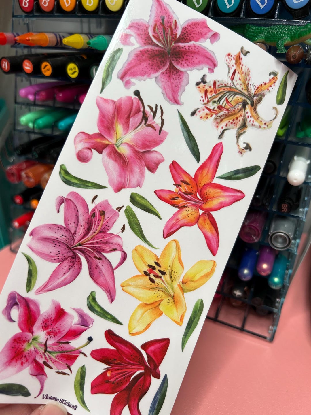 Tiger Lily Flower Stickers Sheet - Etsy