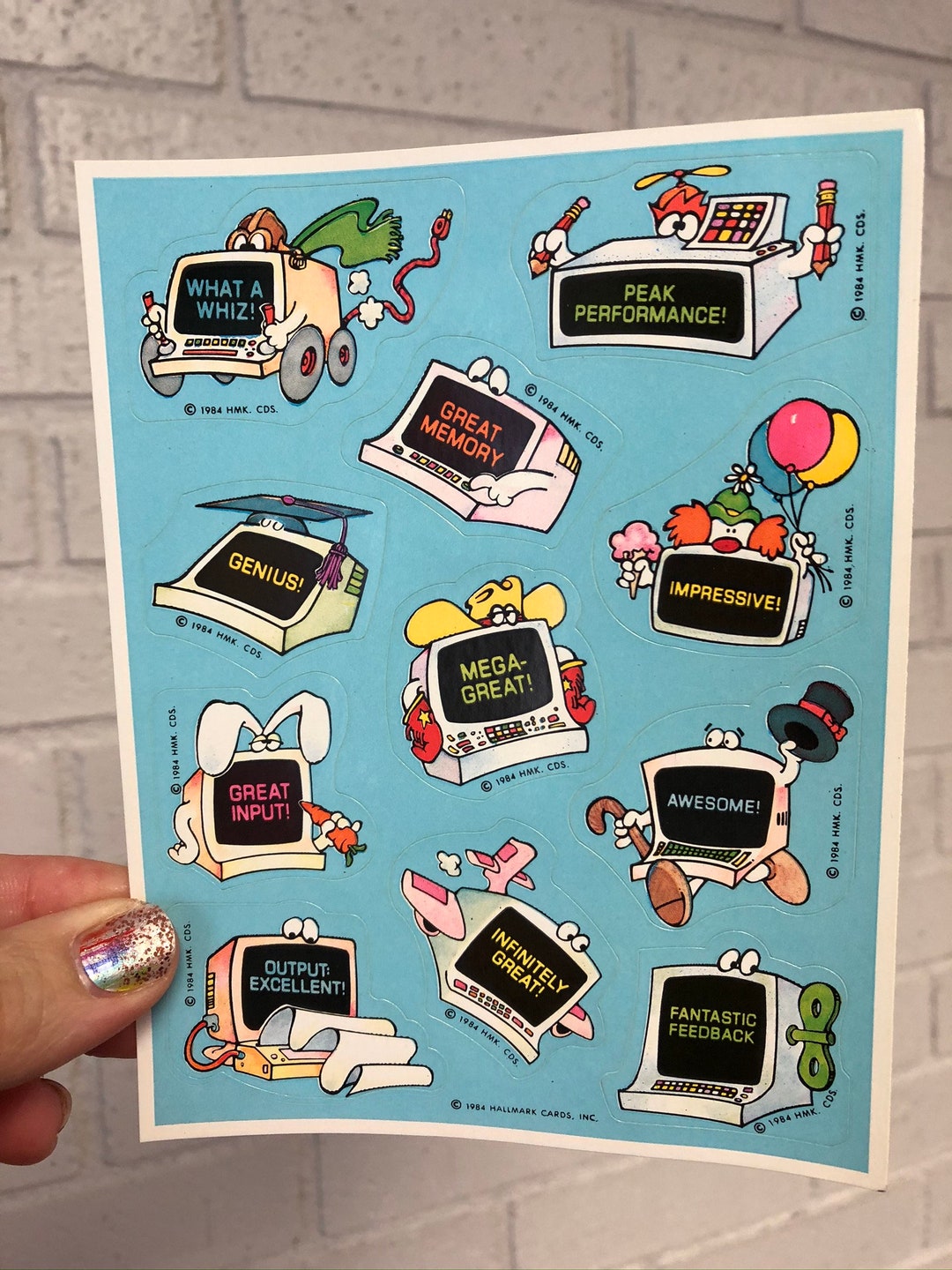 Vintage 1984 Computer Stickers - Hallmark - Etsy